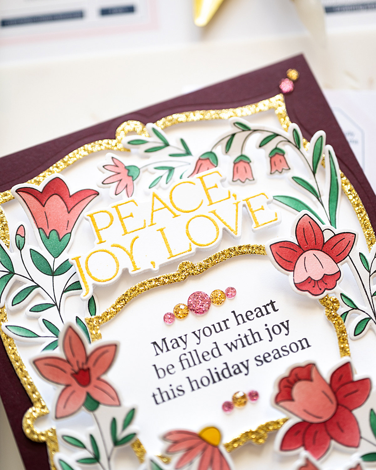Peace, Joy, Love holiday card featuring Print Shop: Modern Botanicals ...