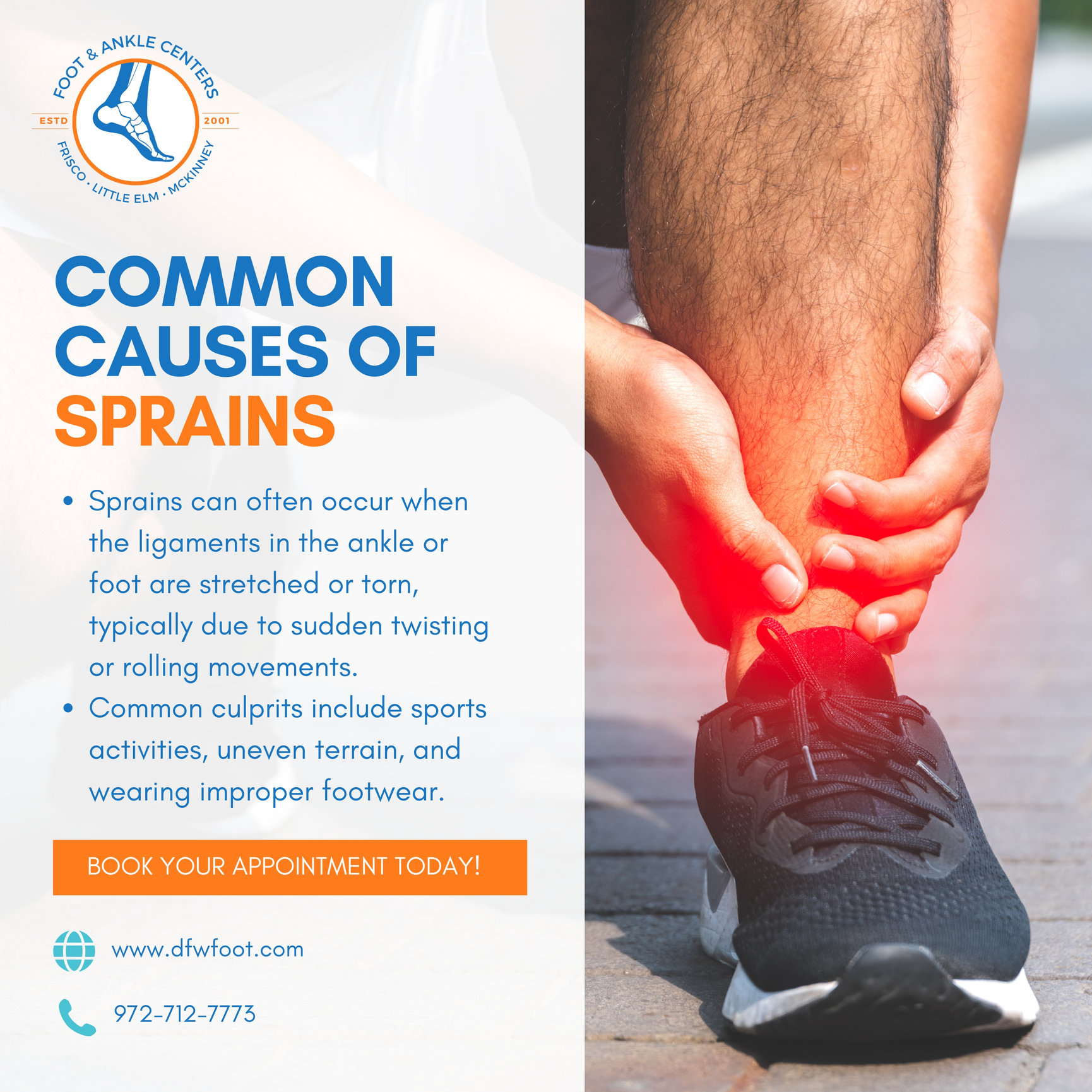 Common causes of sprains in Frisco, Little Elm, and McKinney - Foot ...
